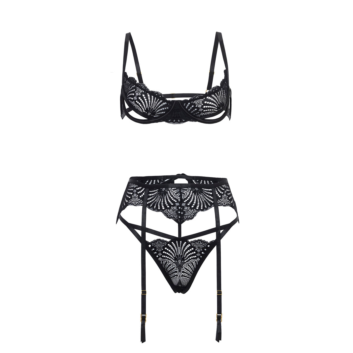 Hazel Peek-A-Boo 3 Piece Bra Set – Oh La La Cheri