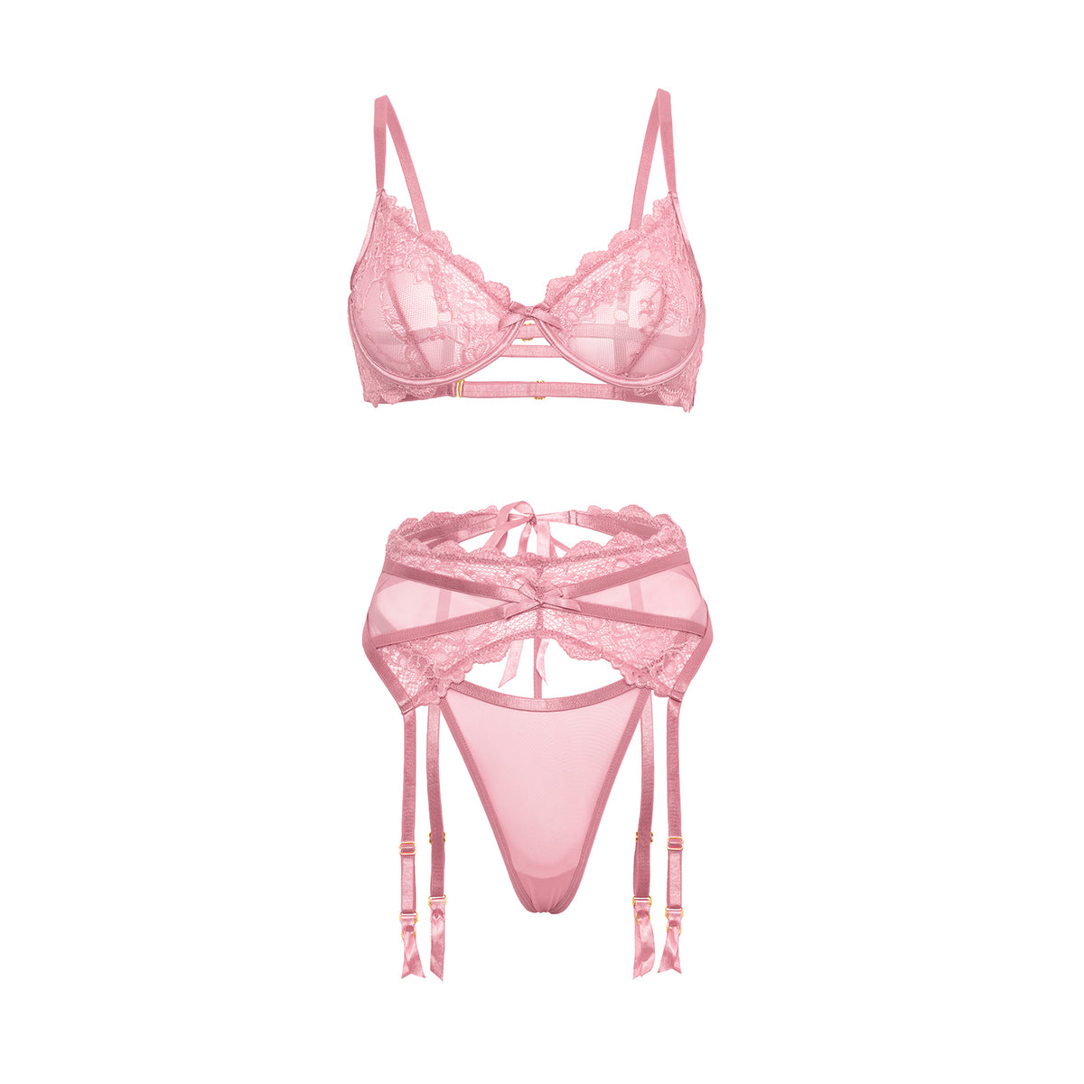 Oh La La Cheri Eliana Lace 3 Piece Bra Set in Lilas - Style #41-12059