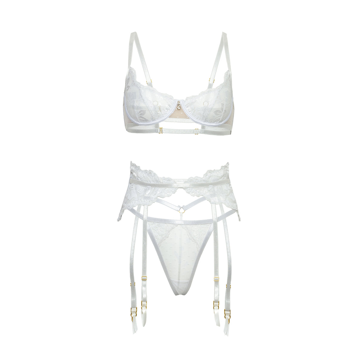 Bridal Portia Open Cup 3 Piece Bra Set – Oh La La Cheri