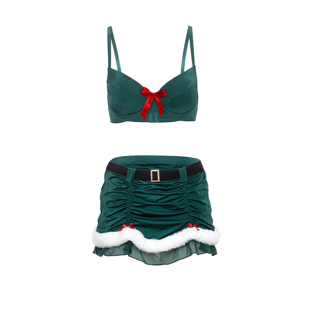Oh La La Cheri Elfina Christmas Bra & Skirt Set in Rain Forest - Style ...