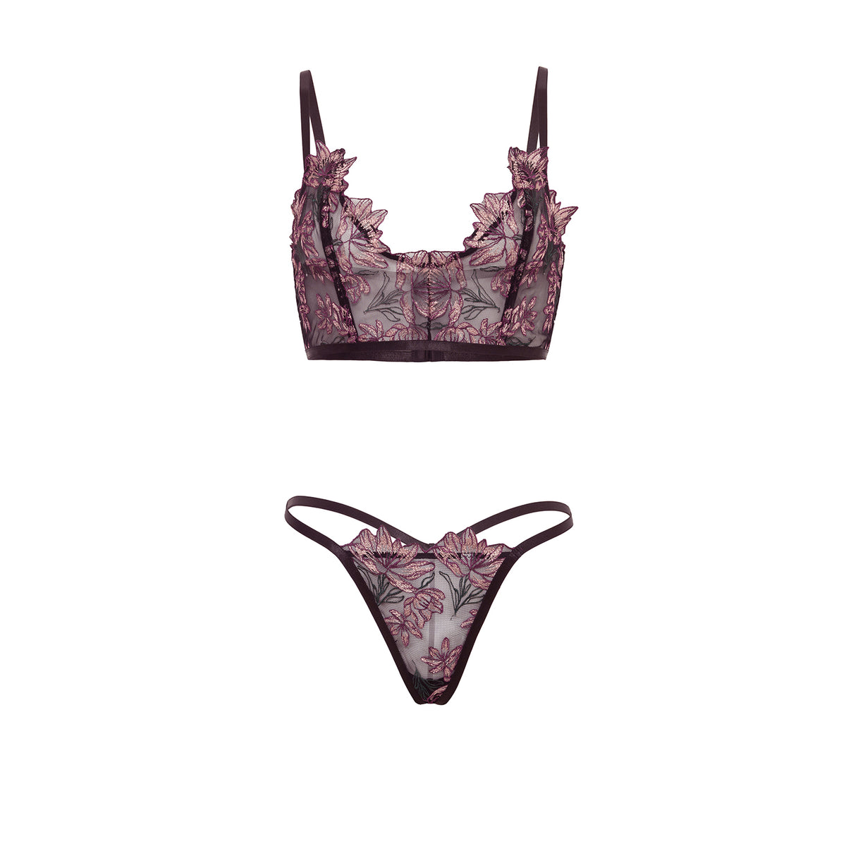 Oh La La Cheri Adela Floral Bustier Set in Floral Cheri 052/Black ...